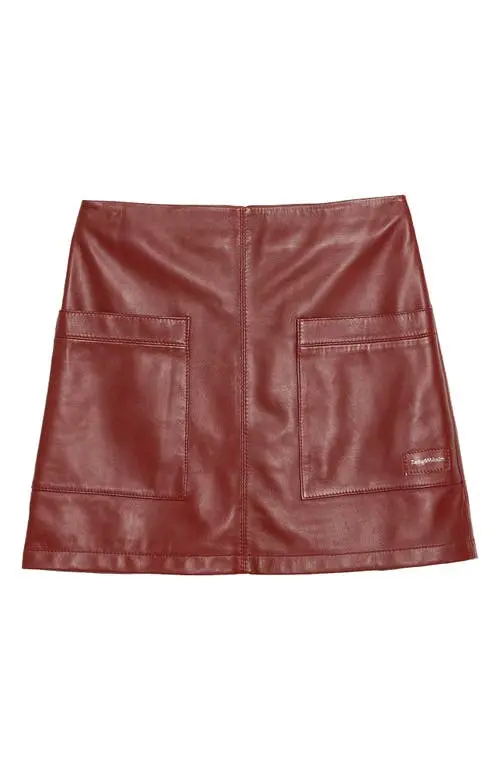 Zadig&Voltaire Jaime Leather Miniskirt - Cherry