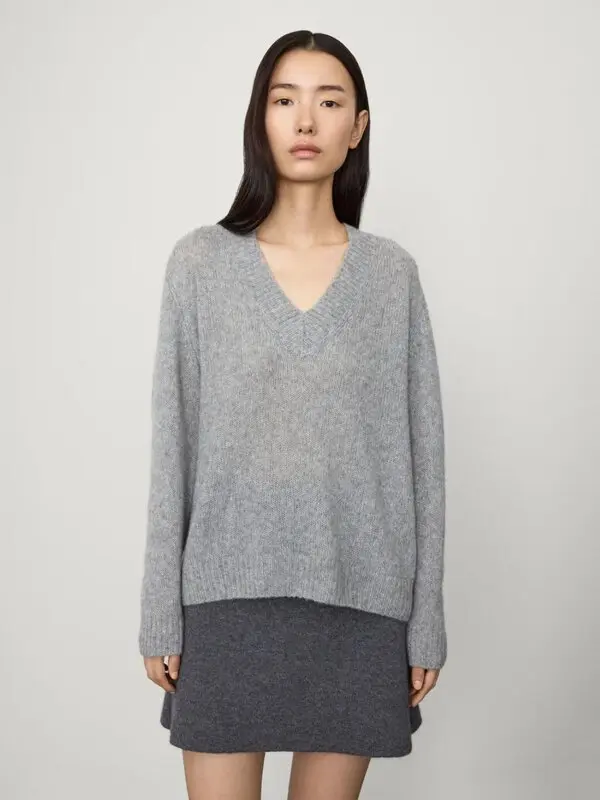 LISA YANG Light Leona Silk Cashmere Sweater - Grey