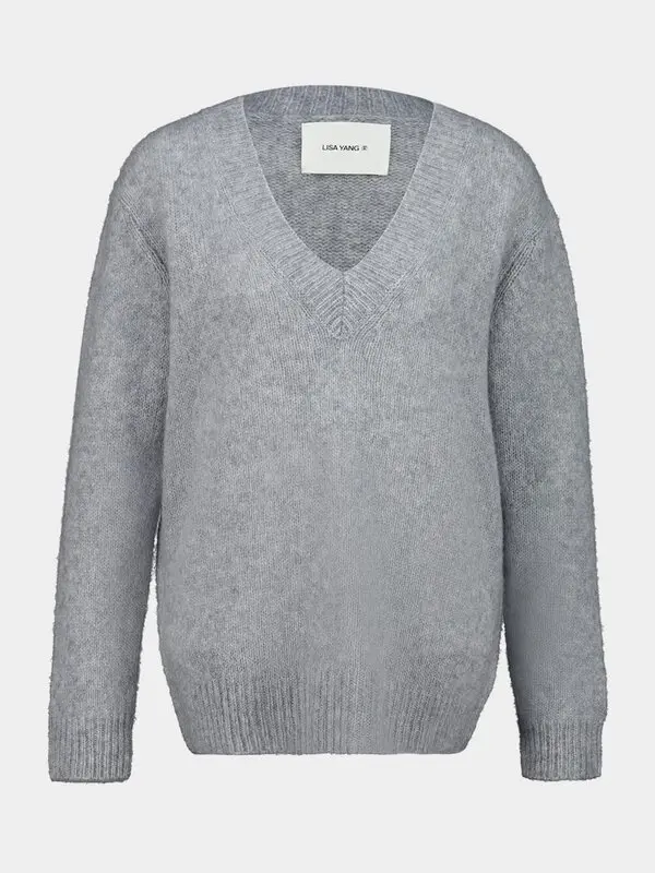 LISA YANG Light Leona Silk Cashmere Sweater - Grey