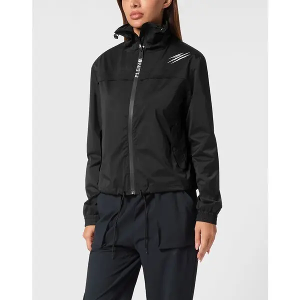 PLEIN SPORT Cropped Windbreaker Ls Scratch - Black