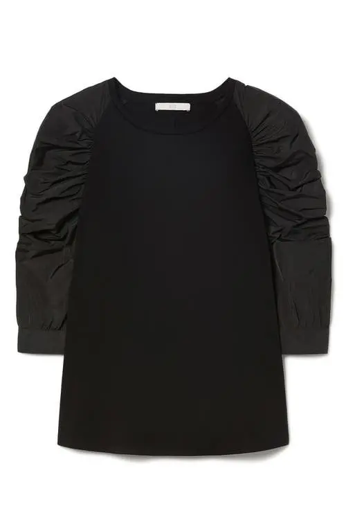 Marina Rinaldi Mixed Media Puff Sleeve Top