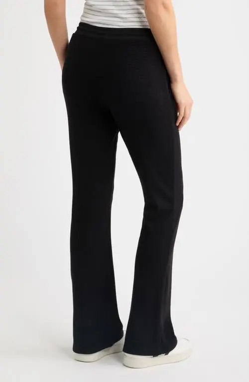 Caslon Waffle Flare Leg Pants - Black