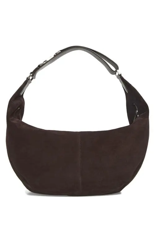LEMAIRE Quiver Clip Suede Bag - Ebony Brown