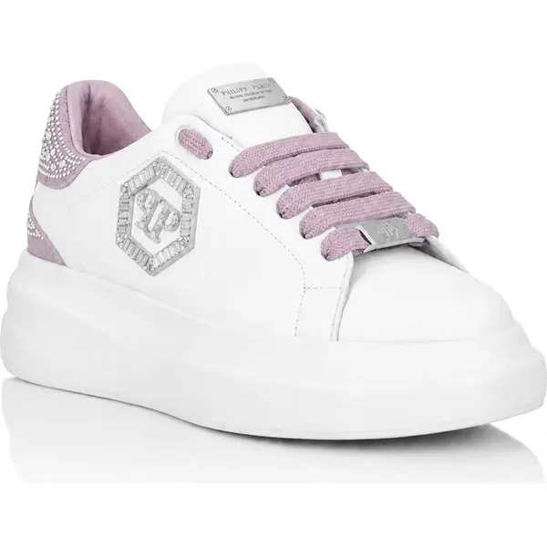 Philipp Plein Megastar Strass Embellished Low-top Sneakers - Lilac Pink