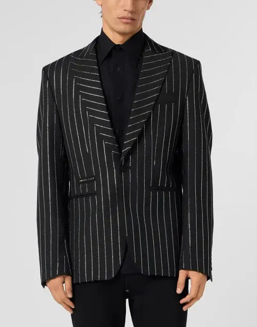 Philipp Plein Jacquard Blazer Lord Fit Strass