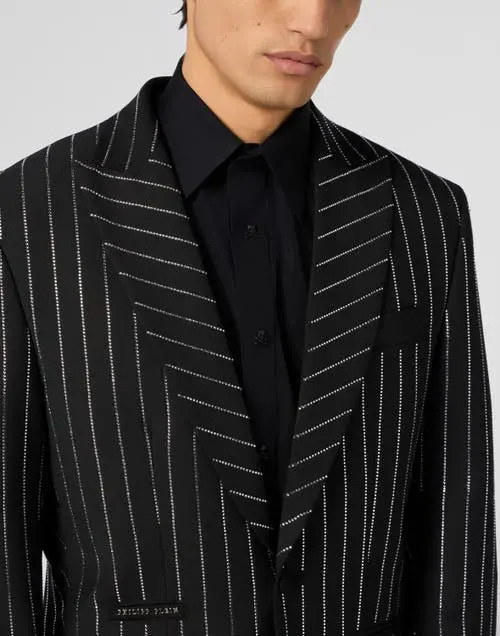 Philipp Plein Jacquard Blazer Lord Fit Strass