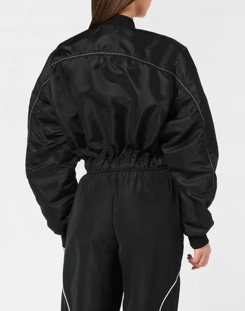 PLEIN SPORT Cropped Bomber Jacket Ls With Cargo Pockets