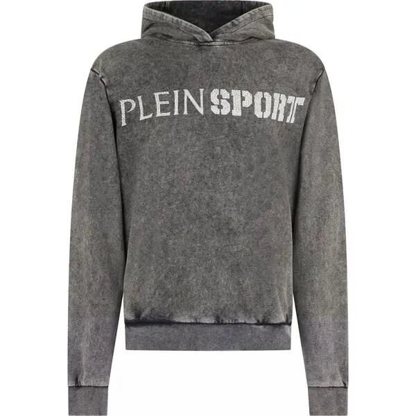 PLEIN SPORT Washed Hoodie Crackle Scratch