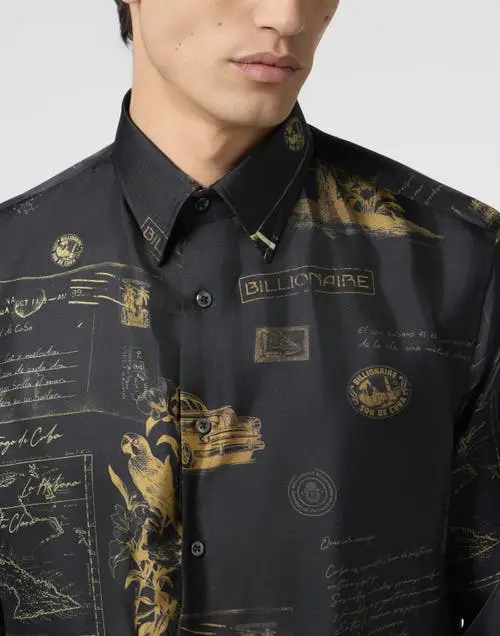 BILLIONAIRE Printed Silk Shirt Letter