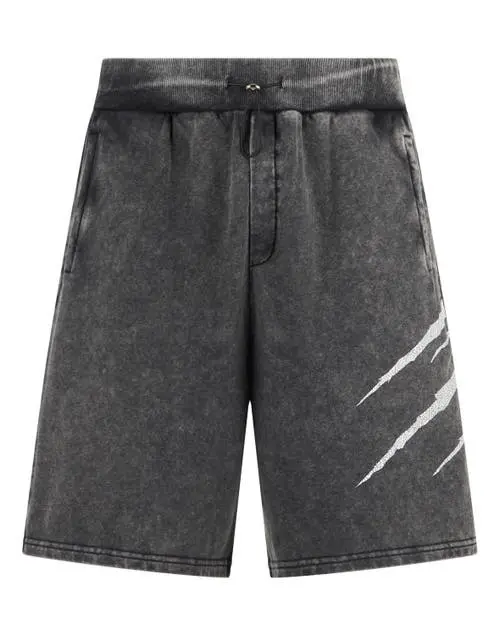 PLEIN SPORT Washed Shorts Crackle Scratch - Black
