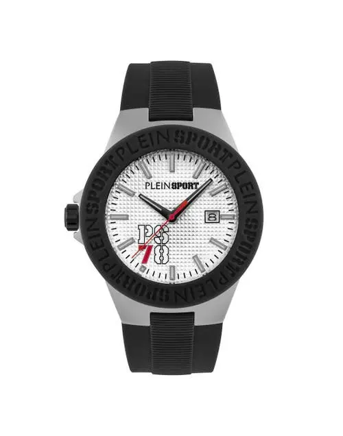 PLEIN SPORT Vortex Watch With Stainless Steel Case And Silicone Strap - Black/white