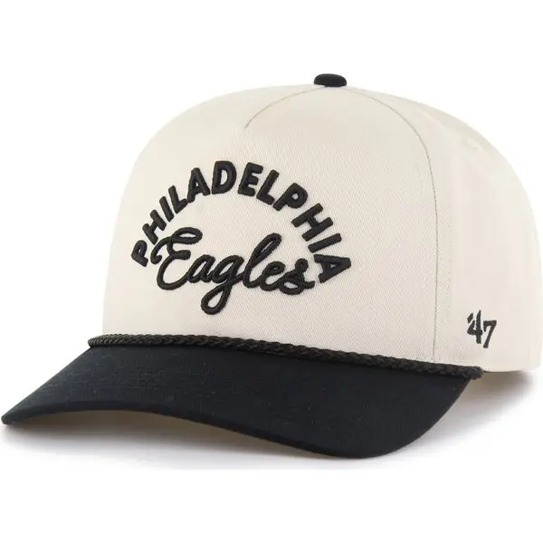 '47 47 Philadelphia Eagles Rope Script Hitch Baseball Cap - Natural