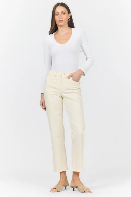 DEAR JOHN Anika Mid Rise Ankle Straight-leg Jeans