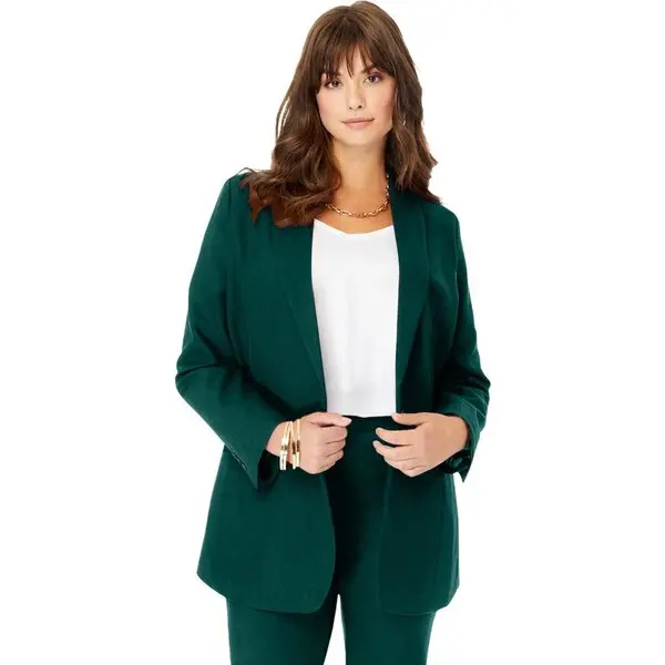 Roaman's Shawl Collar Blazer - Emerald Green