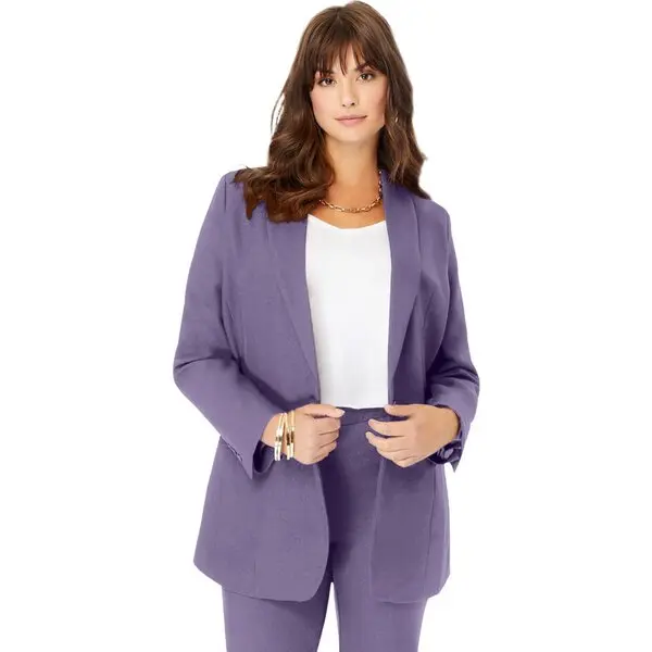Roaman's Shawl Collar Blazer - Soft Grape