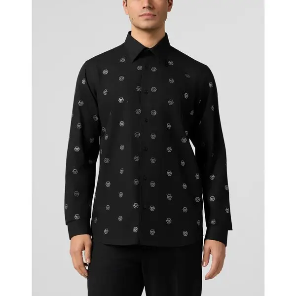 Philipp Plein Sugar Daddy Cut Shirt Monogram Strass
