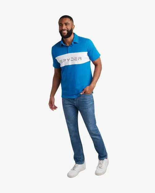 SPYDER Short Sleeve Color Block Polo - Cobalt