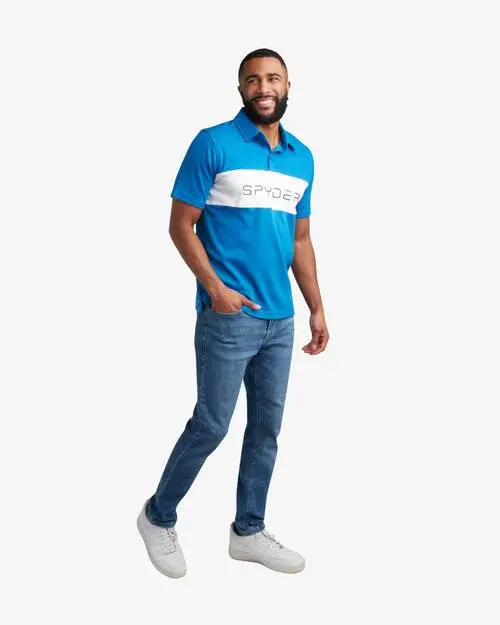 SPYDER Short Sleeve Color Block Polo - Cobalt