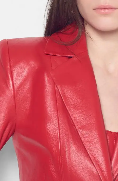 AS By DF Upcycled Leather Blazer With Bold Shoulder Pads