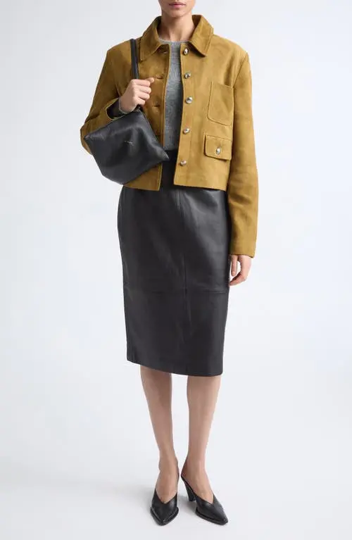 Altuzarra Leather Midi Skirt