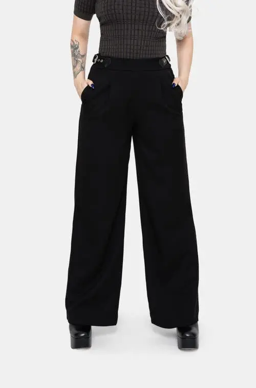 DISTURBIA Nightingale Buckle Wide Leg Trousers