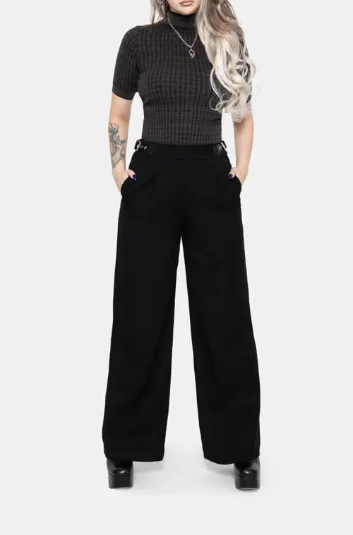DISTURBIA Nightingale Buckle Wide Leg Trousers
