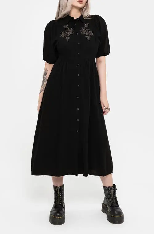 DISTURBIA Dionaea Midi Shirt Dress