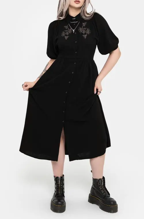 DISTURBIA Dionaea Midi Shirt Dress