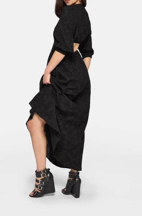 DISTURBIA Lila Embroidered Cut-out Maxi Dress