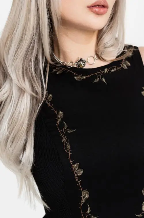 DISTURBIA Rootweave Embroidered Midi Dress