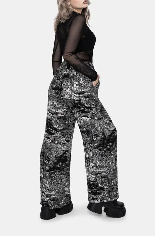 DISTURBIA Nara Boudicca Printed Wide Leg Trousers