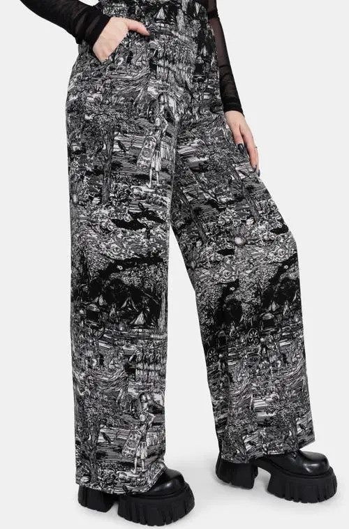 DISTURBIA Nara Boudicca Printed Wide Leg Trousers