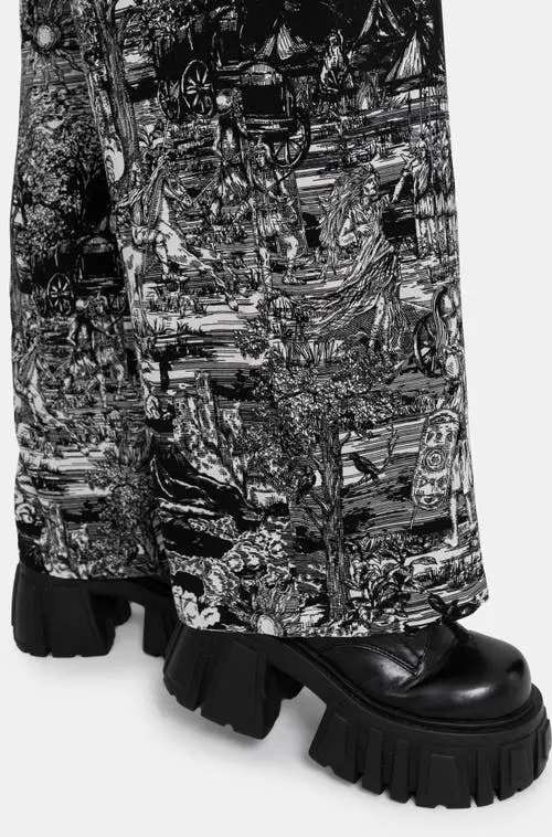 DISTURBIA Nara Boudicca Printed Wide Leg Trousers
