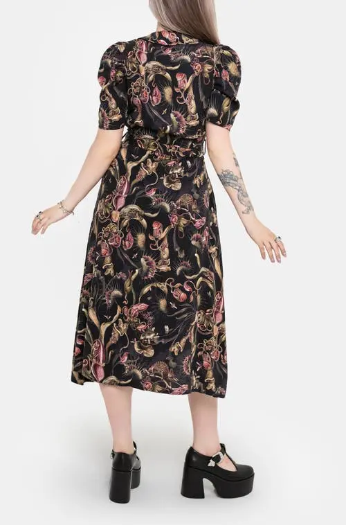 DISTURBIA Dionaea Button-up Midi Shirt Dress