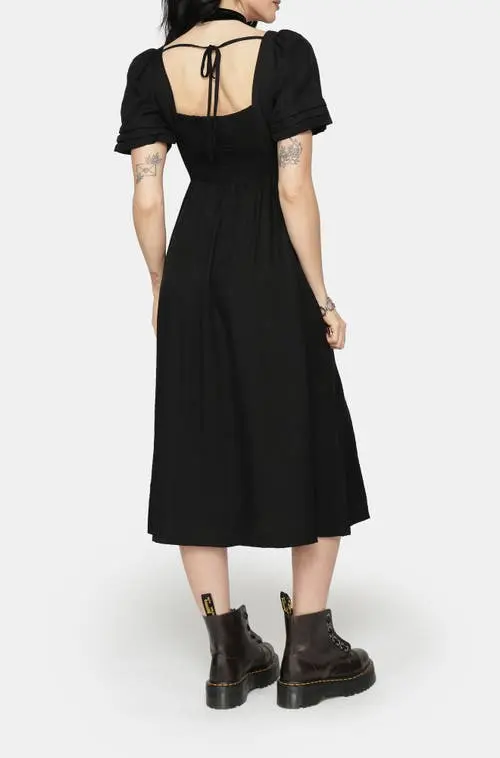 DISTURBIA Abellona Embroidered Midi Dress