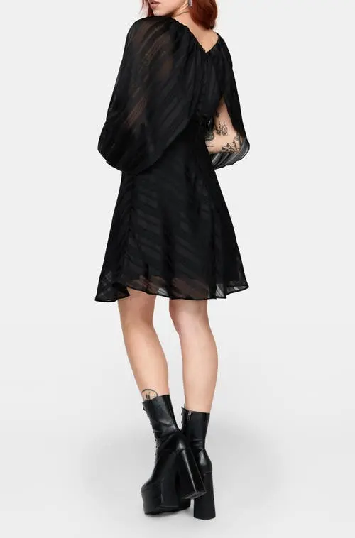 DISTURBIA Briella Chiffon Striped Midi Dress
