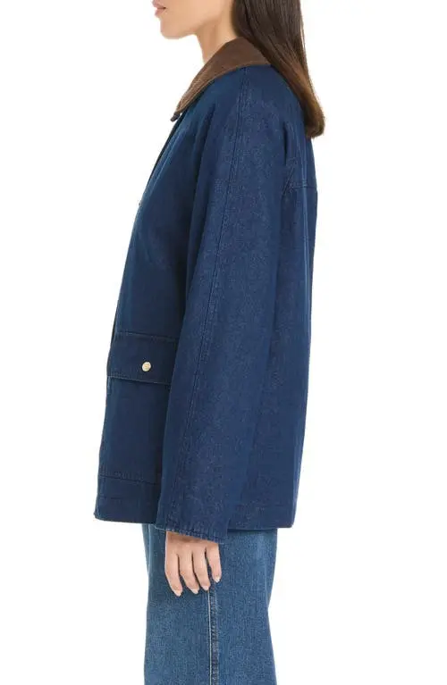 Vince Camuto Corduroy Collared Denim Utility Jacket