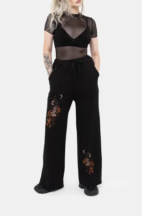 DISTURBIA Foxglove Embroidered Straight Leg Joggers
