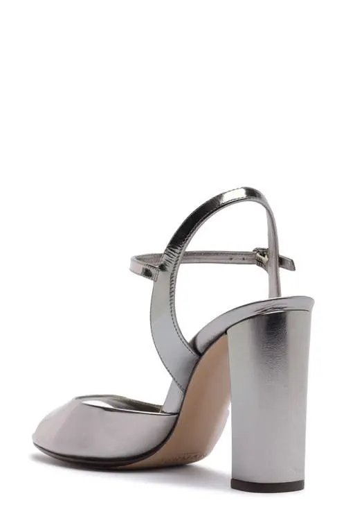 ALEXANDRE BIRMAN Metallic Leather Block Heel Sandals