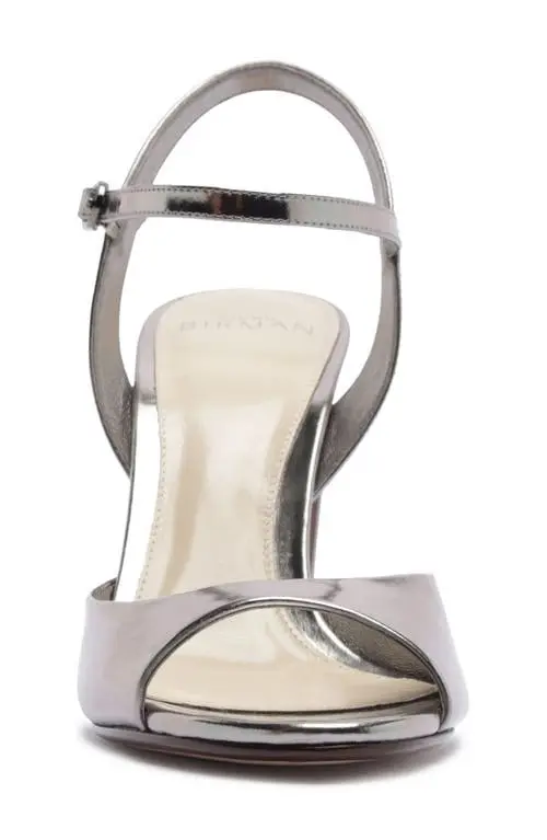 ALEXANDRE BIRMAN Metallic Leather Block Heel Sandals