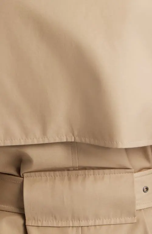 Sam Edelman Double Breasted Trench Coat With Faux Suede Detailing - Sand