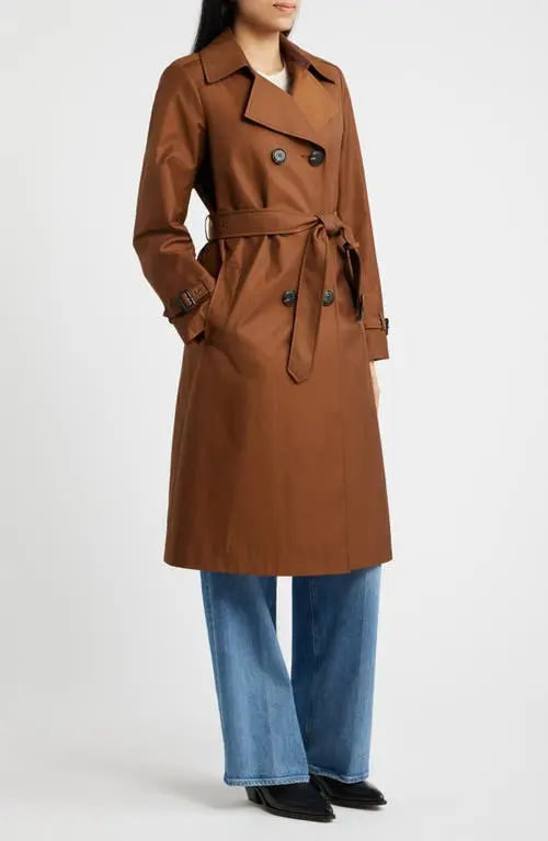 Sam Edelman Double Breasted Trench Coat With Faux Suede Detailing