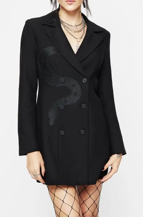 DISTURBIA Slither Embroidered Blazer Dress