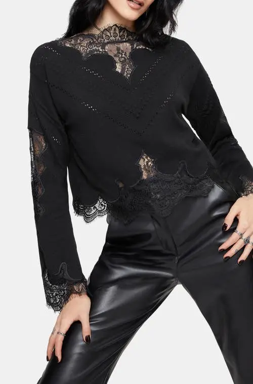 DISTURBIA Stormwoken Pointelle Knit Jumper