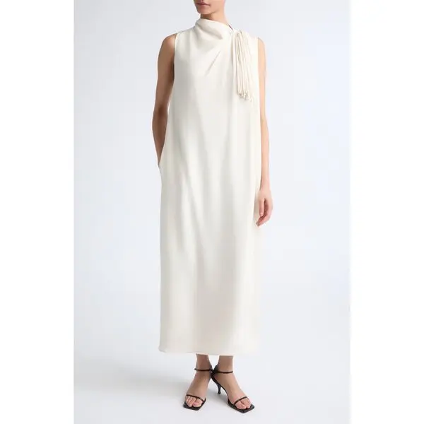 Altuzarra Jackie Fringe Trim Silk Maxi Dress