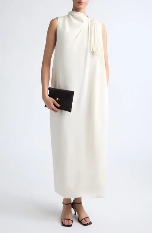 Altuzarra Jackie Fringe Trim Silk Maxi Dress