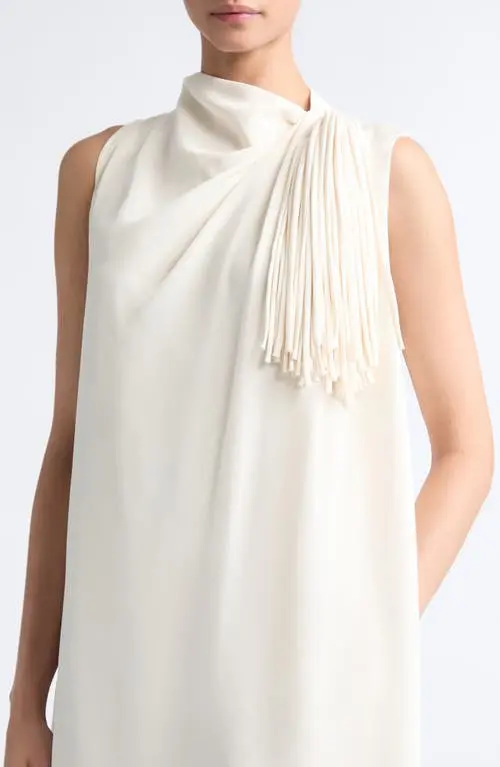 Altuzarra Jackie Fringe Trim Silk Maxi Dress