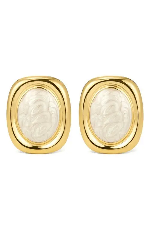 D.LOUISE D. Louise Bold Oval Statement Stud Earrings - Gold