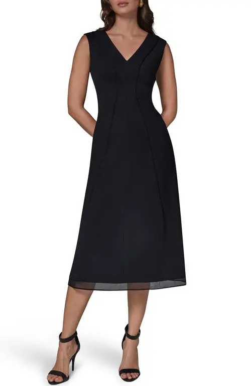 Donna Karan New York Sleeveless A-line Cocktail Dress - Black