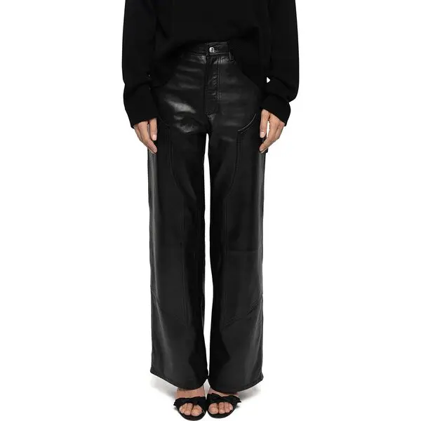 Zadig&Voltaire Perya Leather Wide Leg Pants